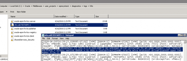 HFM EPMHFM-66054: The System Was Unable To Find The Datasource Process For Application XXX ...